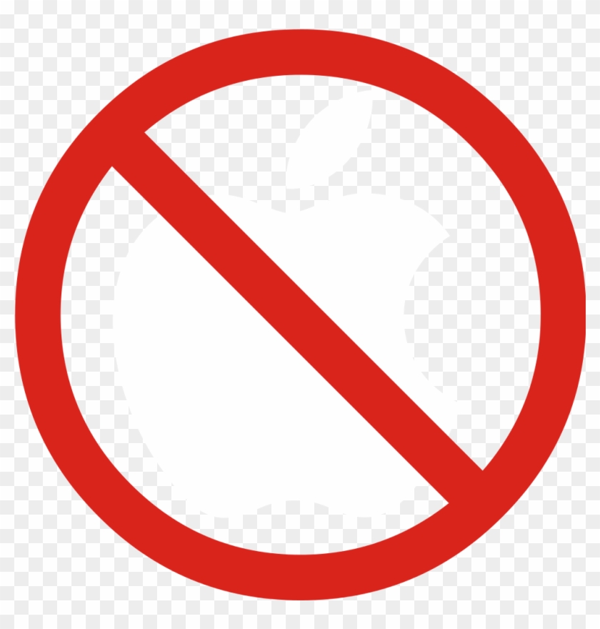 File - Apple Inc - Prohibited - White - Svg - Circle With Line Through ...