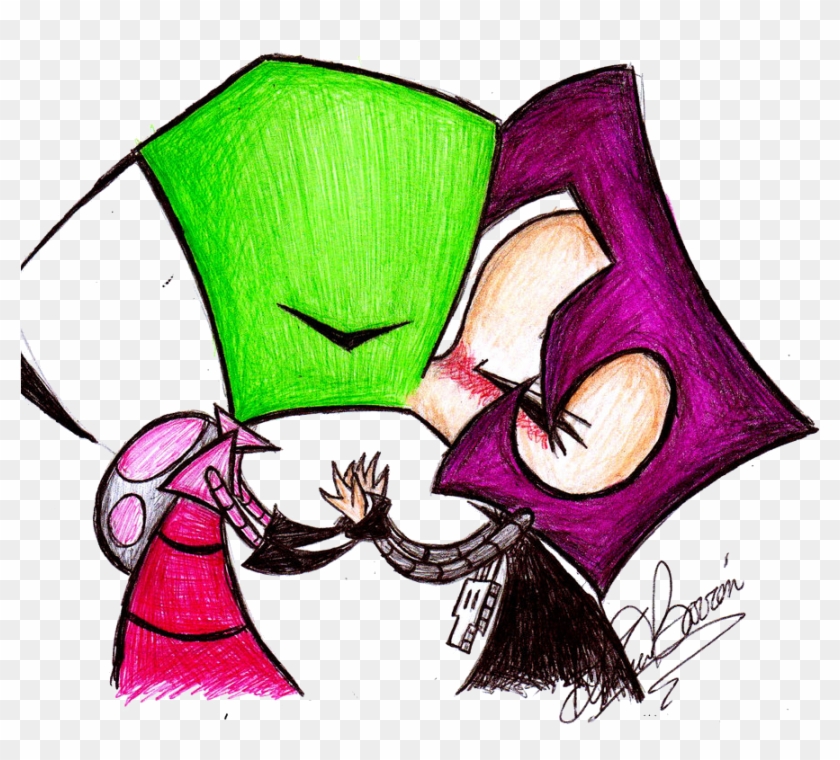 Invader Zim Gaz And Zim Kiss