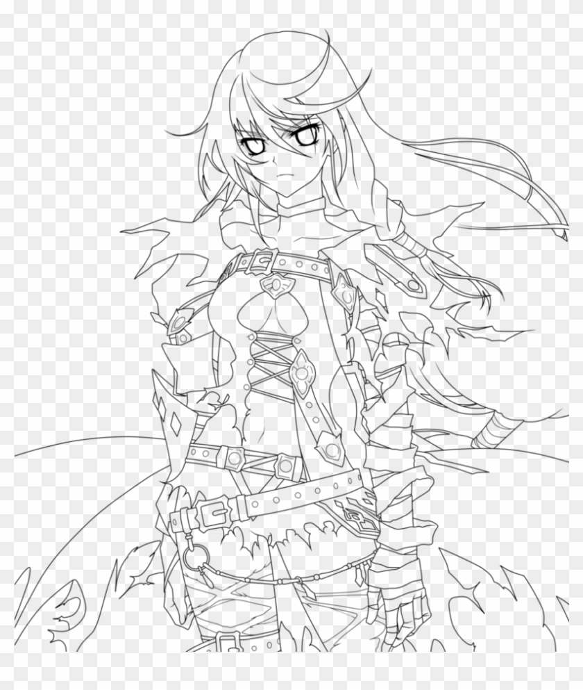 Velvet Crowe Lineart By Cerberusyuri , Png Download - Line Art ...