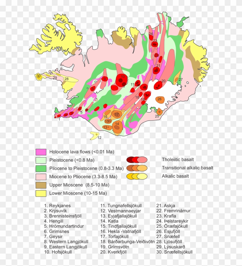 Diff Basalt Types Map - Illustration, HD Png Download - 640x843 ...