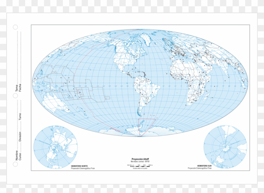 Globe World Map Aitoff Projection Map Projection - Mapa Planisferio ...