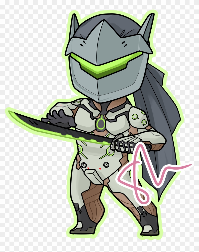 Genji From Overwatch Chibi - Cartoon, HD Png Download - 3000x3000 ...