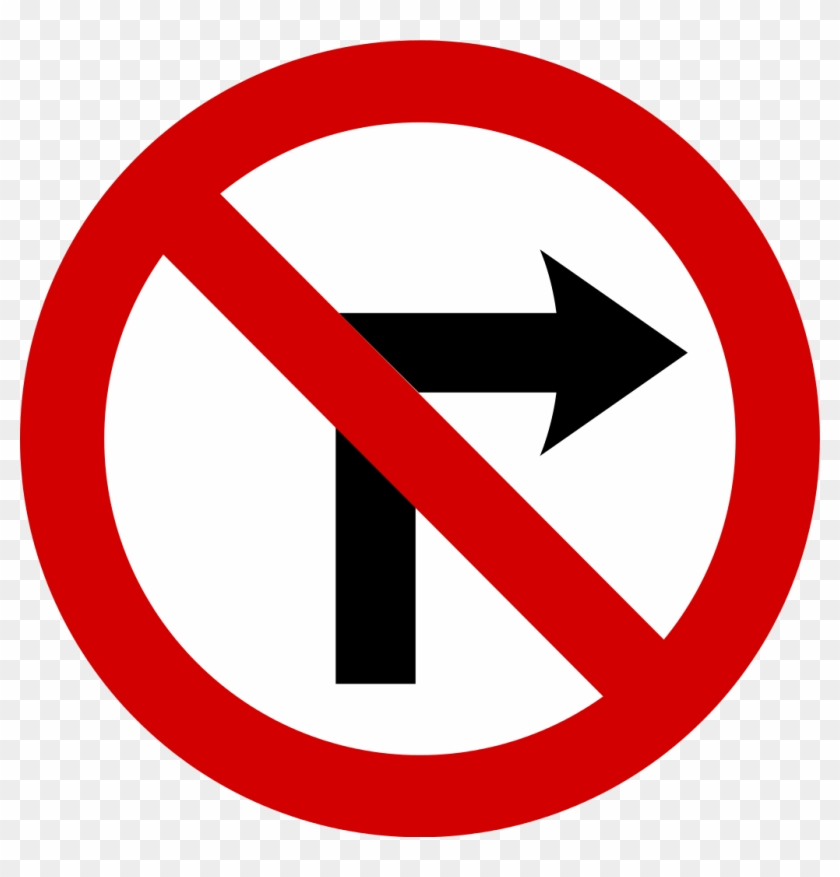 No Right Turn Traffic Sign - No Turn Right Sign, HD Png Download ...
