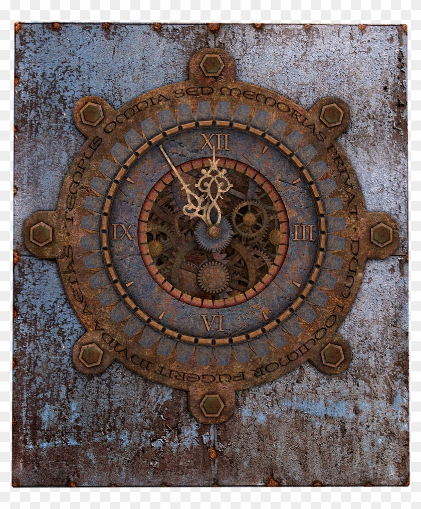Clock Old Clock Steampunk Metal Png Image - Steampunk Wall Clock Free ...