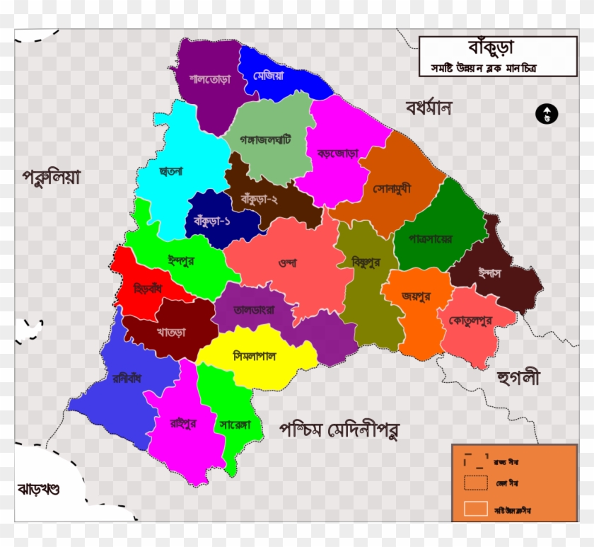 Bankura Tehsil Map-bn - Bankura Map, HD Png Download - 1173x1024 ...