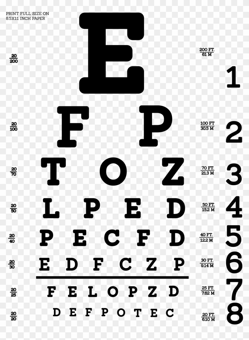 Optical Clipart Big Eye - Eye Chart, HD Png Download - 1855x2400 ...