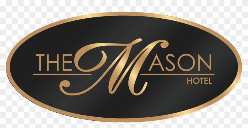 The Mason Logo The Mason In Gold Lettering On A Background - Mason ...