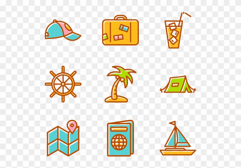 Summertime Elements - Summer Icons Transparent Background, HD Png ...
