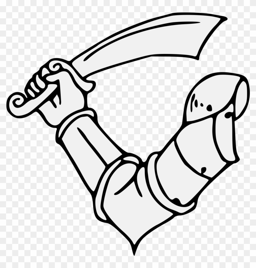 Arm In Armor Fesswise Embowed Brandishing A Sword - Arm Heraldry, HD ...
