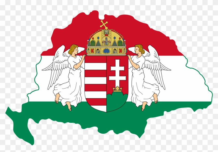 Kingdom Of Hungary Flag Map - Flag Map Of Hungary, HD Png Download ...