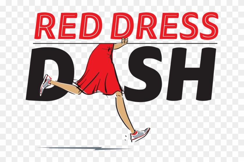 Red Dress Dash Logo With Cartoon Woman Legs Standing - Jumping, HD Png ...