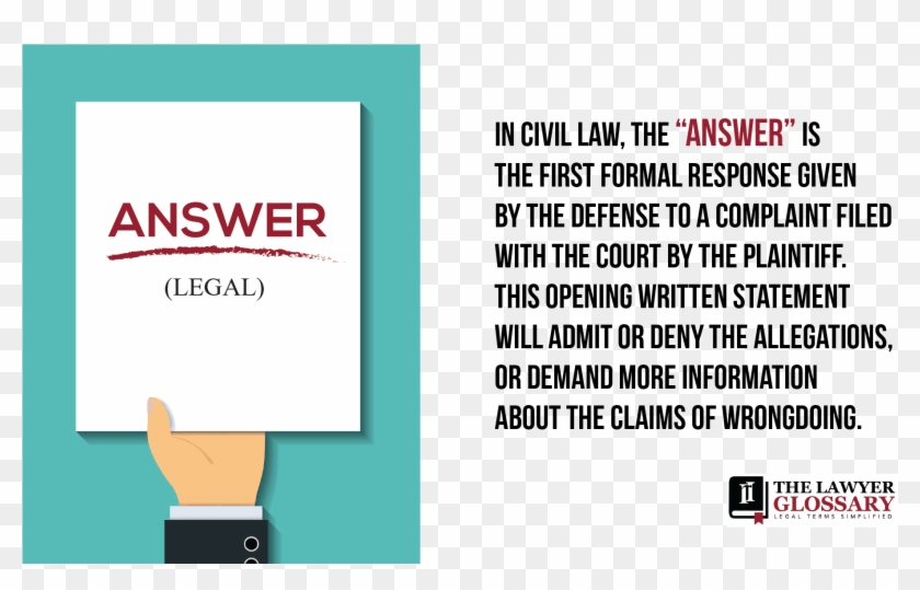 Answer Legal - Answer Definition Law, HD Png Download - 1920x1080 ...