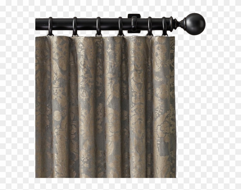 Ratti Hand Screened Metallic Linen Damask Drapery - Window Valance, HD ...