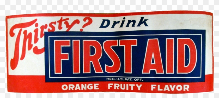 First Aid Orange Fruity Flavor Soda Cardboard Sign, HD Png Download ...