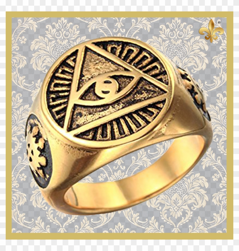 Gold Illuminati Ring - Triangulo Con Ojo, HD Png Download - 950x950 ...