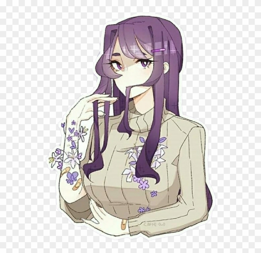 Ddlc Sticker - Cartoon, HD Png Download - 550x735(#5625627) - PngFind