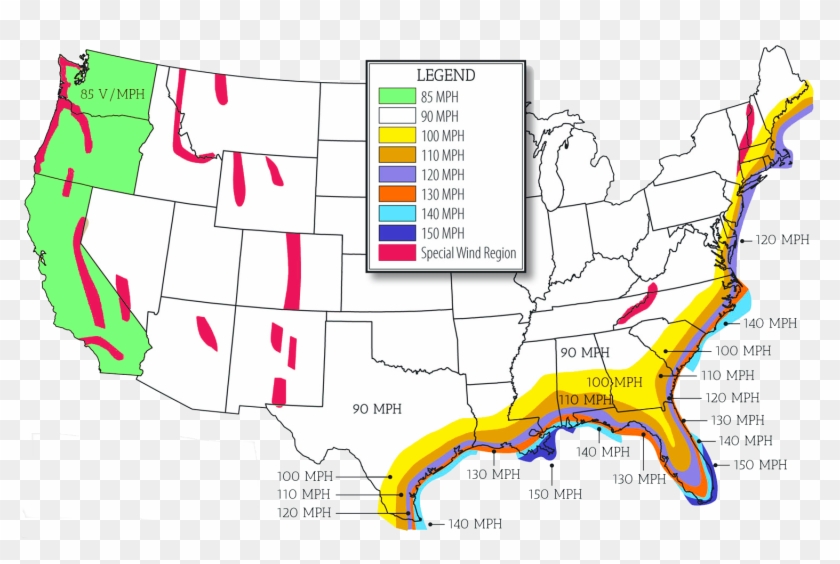 2009 Aashto Wind Map - Atlantic Pacific Significant Figures, HD Png ...