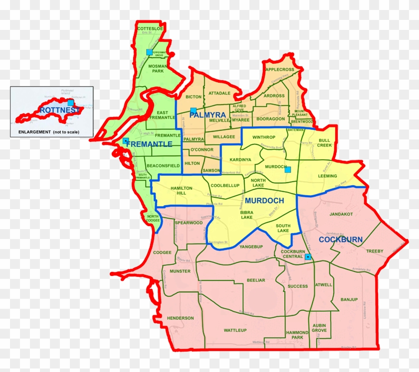 Fremantle District Map - Map, HD Png Download - 800x667(#5687345) - PngFind