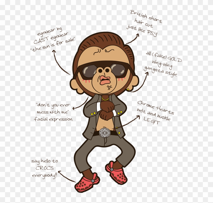 Gangnam Style - Cartoon, HD Png Download - 600x723(#5740686) - PngFind