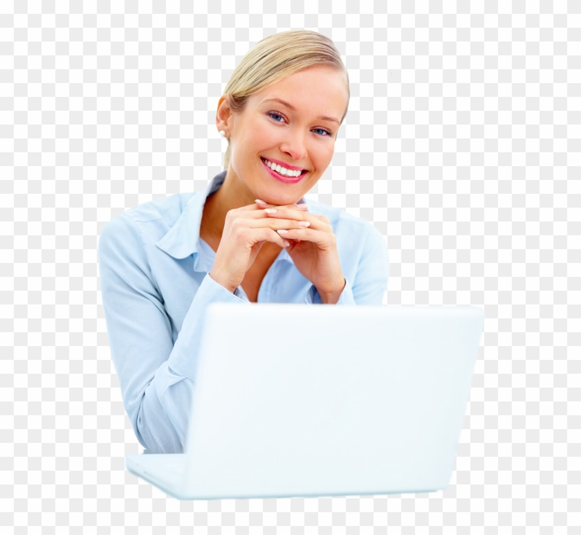 Business Woman Laptop, HD Png Download - 581x704(#5839334) - PngFind