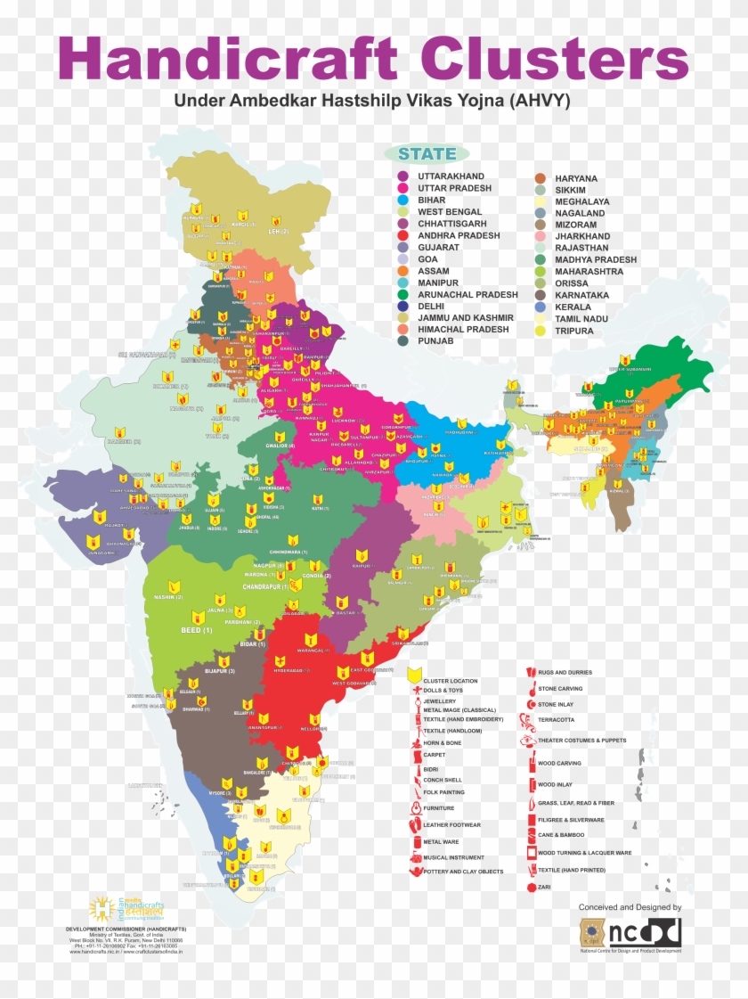 Survey & Studies - Handicrafts Map Of India, HD Png Download ...