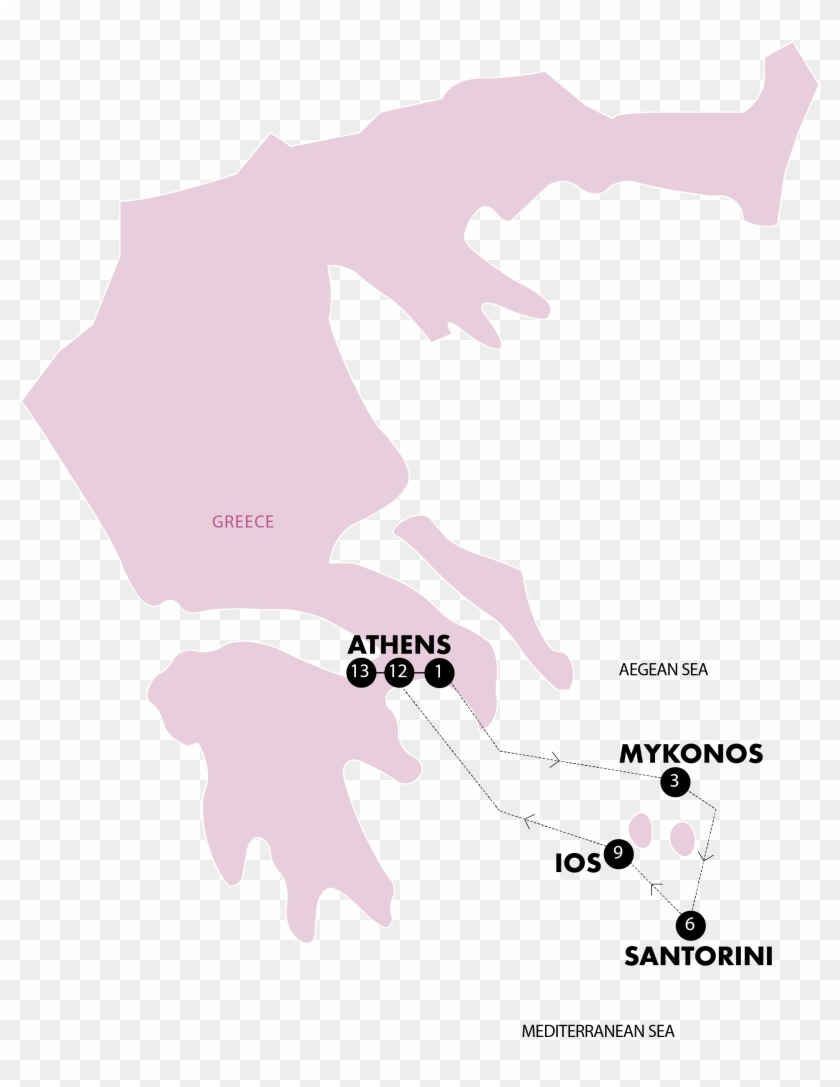 Greek Island Hopping With Contiki - Map, HD Png Download - 2559x3206 ...