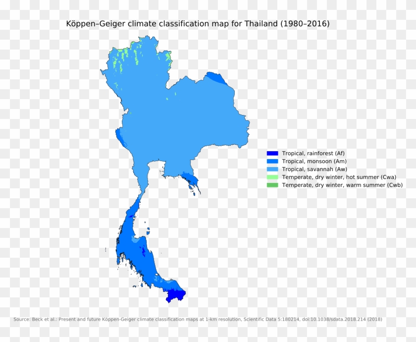 Thailand Map Of Köppen Climate Classification - Thailand Map Grey, HD ...