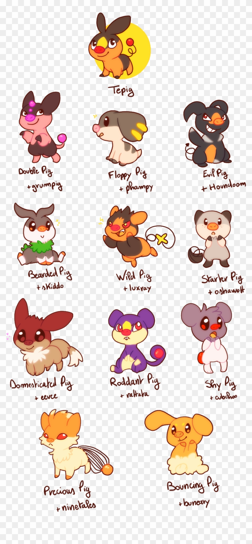 “tepig Variations Got To Love The Little Pig ~ ” - Pokemon Fusion Breed ...