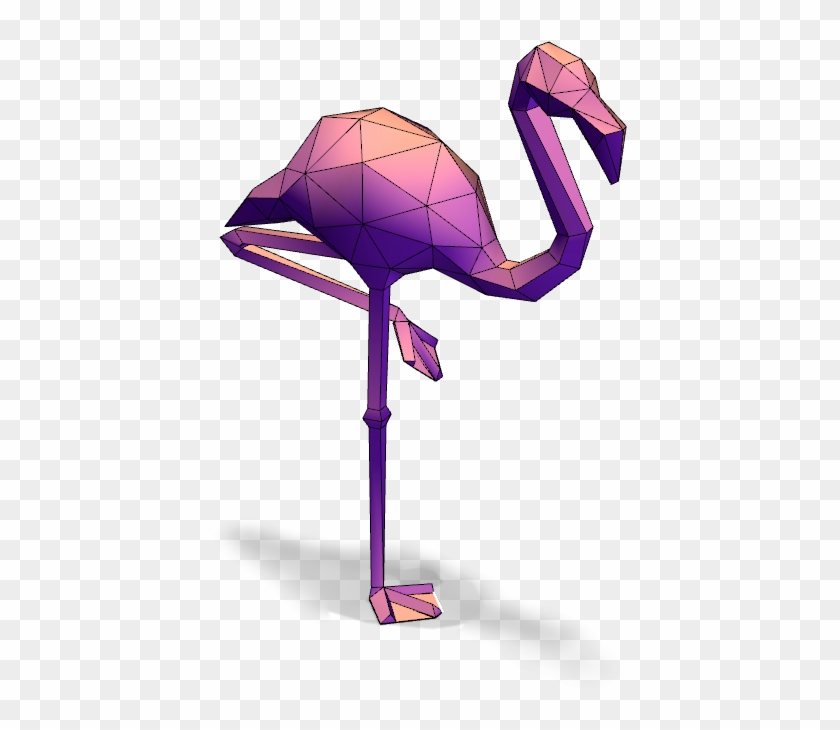 A 3d Model Created With Vectary - Flamingo 3d Model Free, HD Png ...