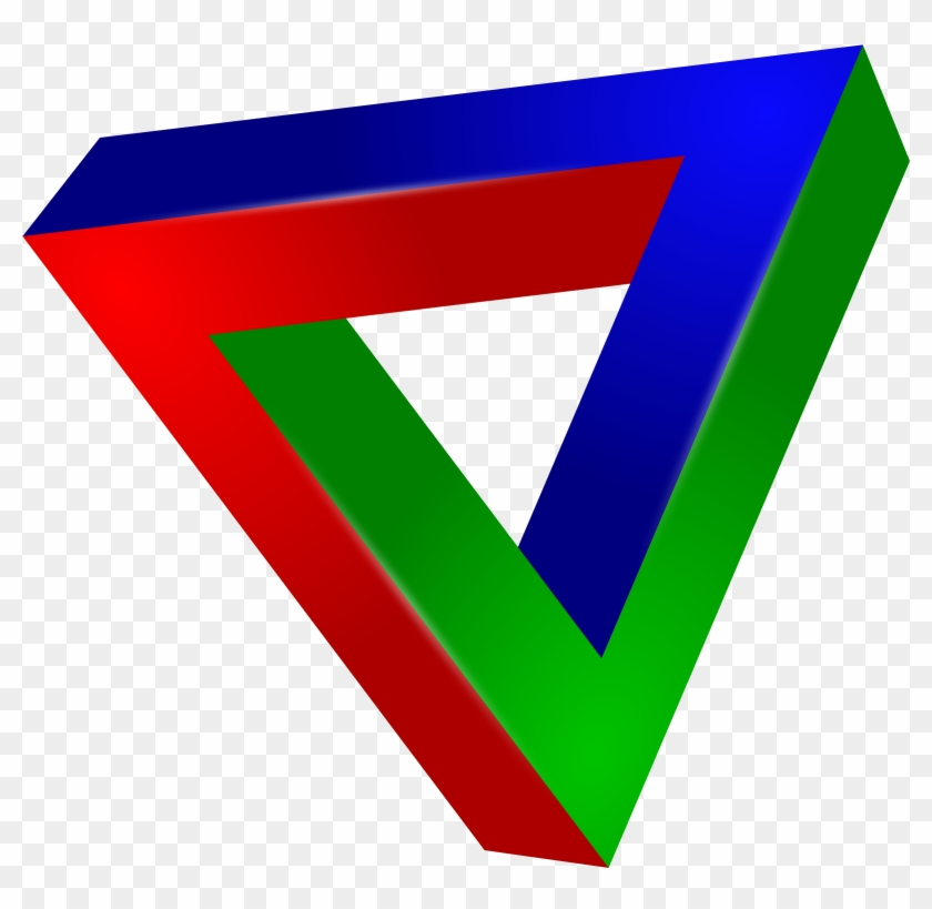 Triangle Clip Art - Optical Illusion Triangle Colored, HD Png Download ...