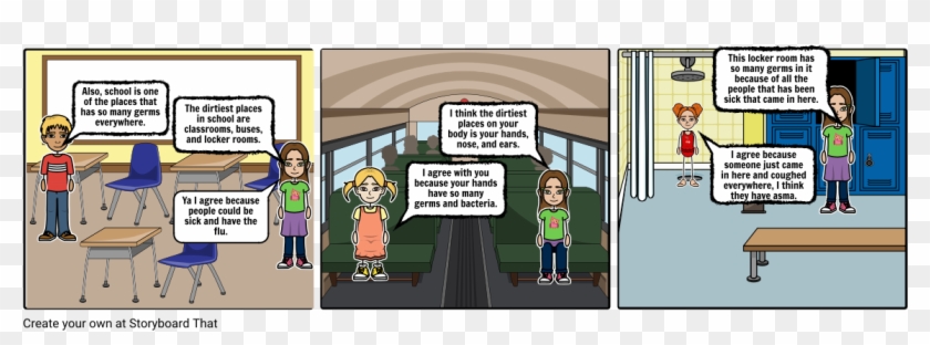 School Germs - Cartoon, HD Png Download - 1164x385(#6010726) - PngFind