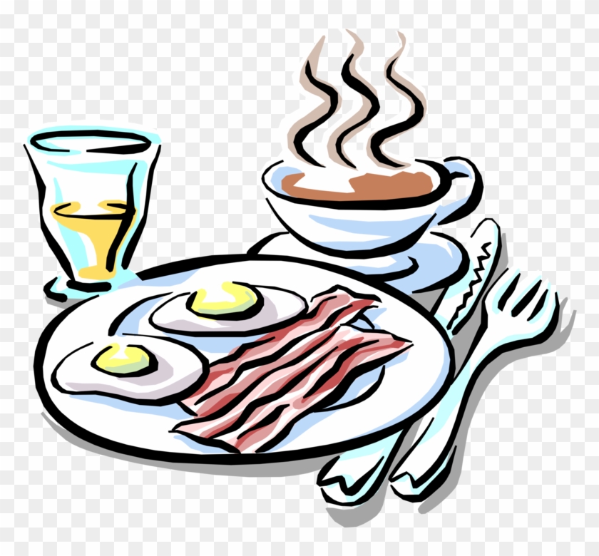 Vector Illustration Of Breakfast Of Bacon And Eggs - Brunch Clipart, HD ...