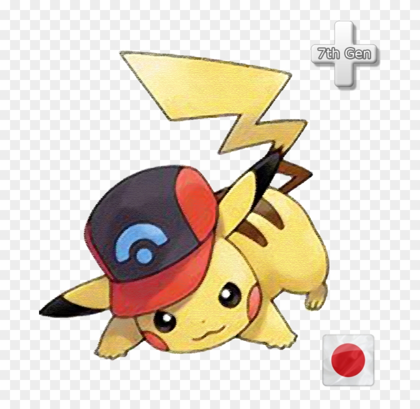 Pikachu With Ash's - Pikachu In A Cap, HD Png Download - 685x738 ...