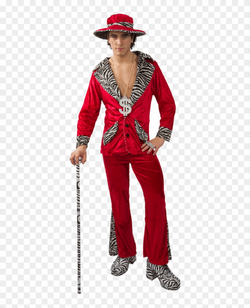 Red Pimp Costume & Hat - Negro Proxeneta, HD Png Download - 600x951 ...