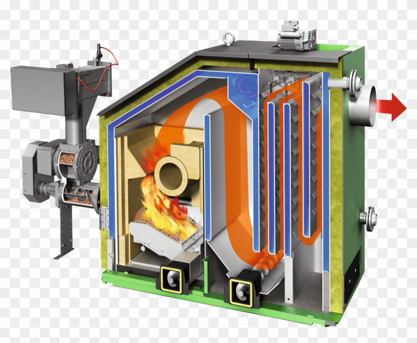Pellet Boiler Cross Section, HD Png Download - 2000x1562(#6108856 ...