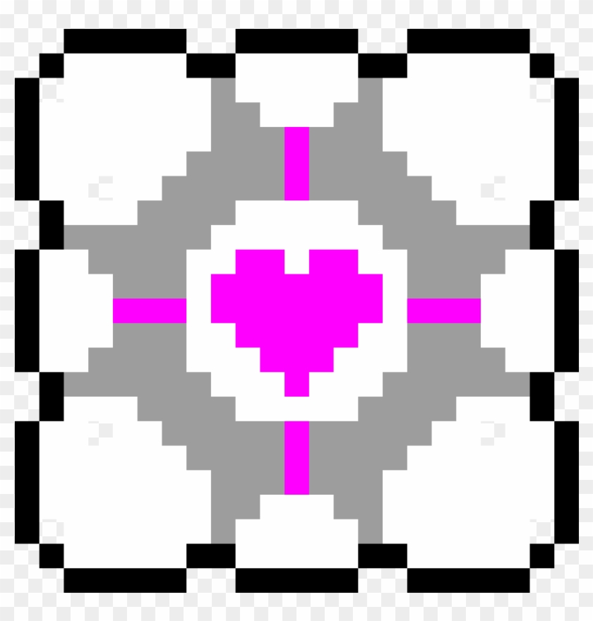 Portal Companion Cube - Portal Cube Pixel Art, HD Png Download ...