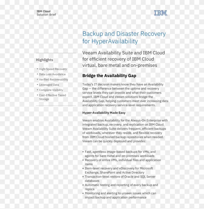 Veeam Backup And Recovery For Ibm Cloud - Deposition Errata Sheet ...