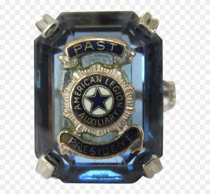 Sterling Faux Sapphire Ring, American Legion Auxiliary - Analog Watch ...