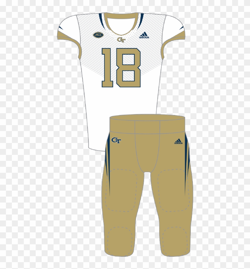 Georgia Tech 2018 White Blue Uniform - Pocket, HD Png Download ...