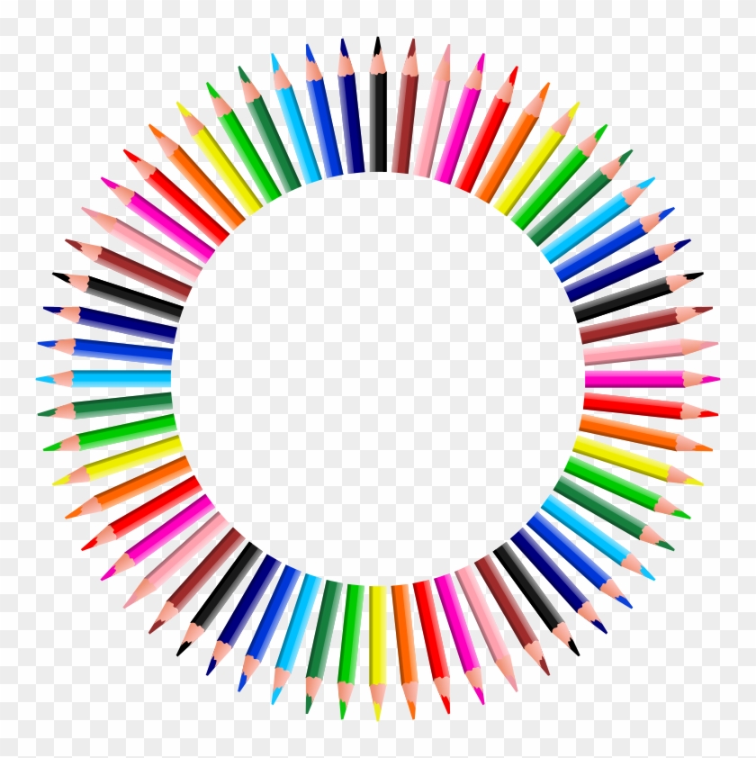 Clipart Colorful Pencils Frame 4 Happy Pencil Clip - Colorful Pencil ...