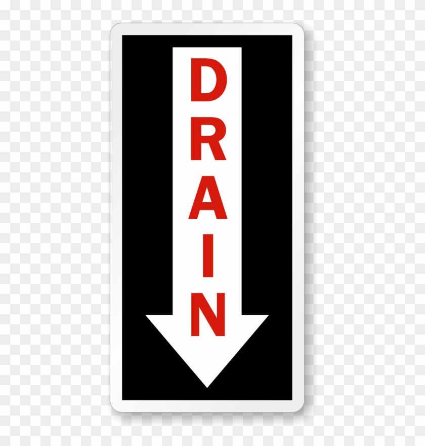 Drain Direction Down Arrow Label - Graphic Design, HD Png Download ...