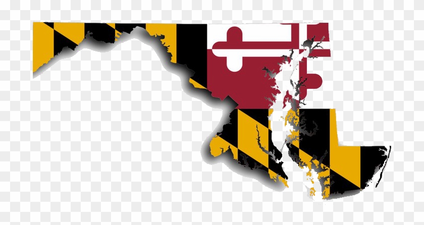 Maryland Map, With Maryland Flag Design - Maryland State Shape Flag, HD ...