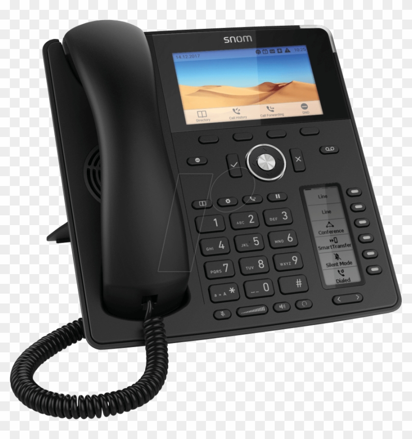 Ip Desk Phone, With Cord, Black Snom - Snom D735, HD Png Download ...