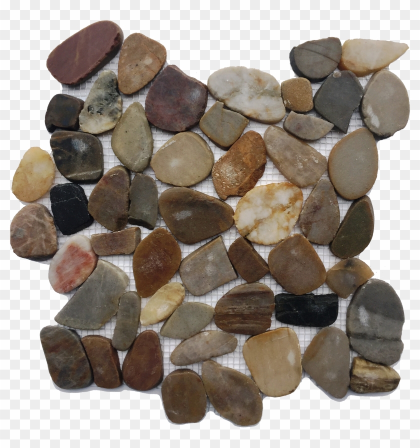 Flat Polished Mixed Color Pebble Mosaic - Beige Shower Tile Rock, HD ...