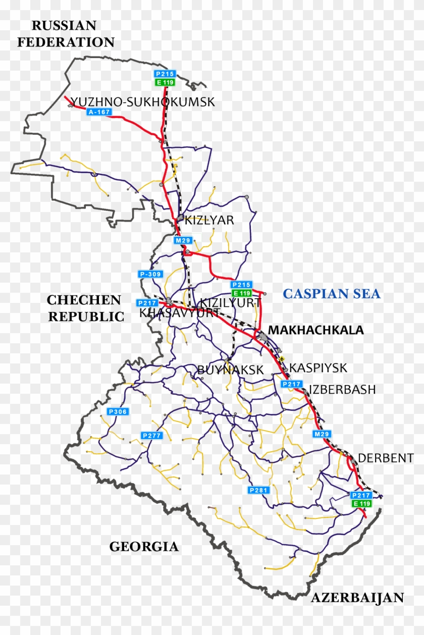 Road Map Of Dagestan - Dagestan Road Map, HD Png Download - 1588x2320 ...
