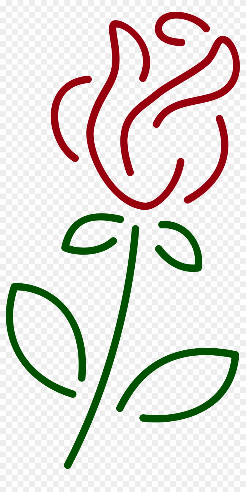 This Free Icons Png Design Of Line Rose - Rose Line Art, Transparent ...