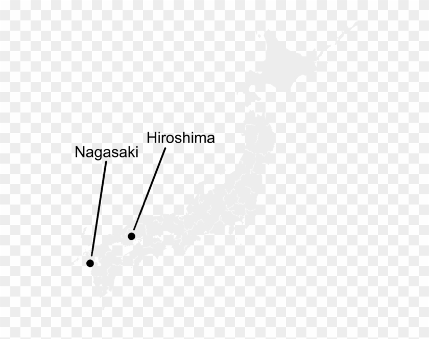 Map Of Japan Marking Nagasaki And Hiroshima With Text - Hiroshima And ...