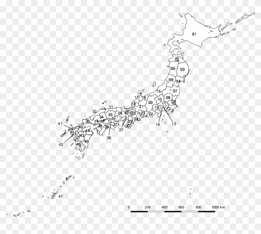 Map Of Prefectures In Japan, HD Png Download - 817x673(#6382607) - PngFind