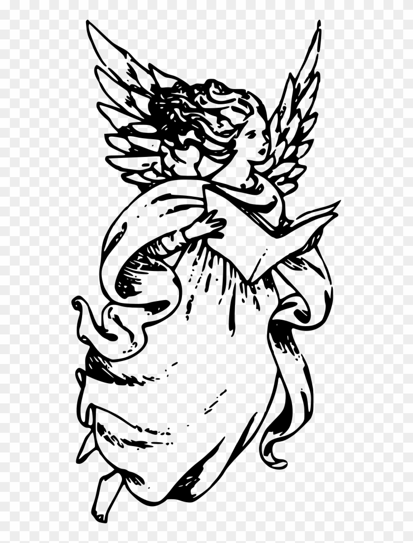 Download Png - Angel With Book Drawing, Transparent Png - 549x1024 ...
