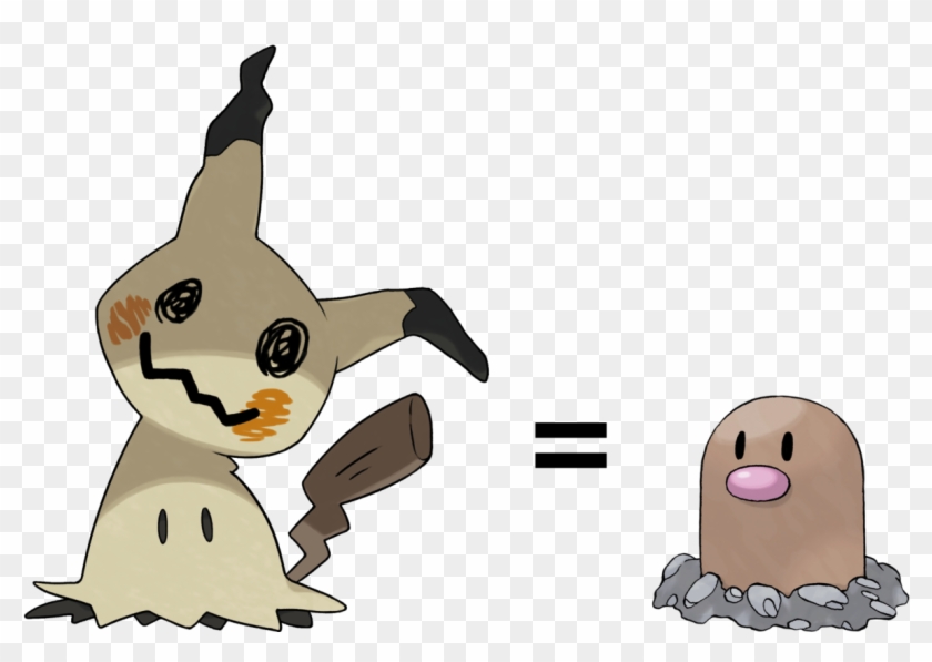 Mimikyu And Diglett Have The Same Eyes Mimikyu Without Its Disguise Hd Png Download